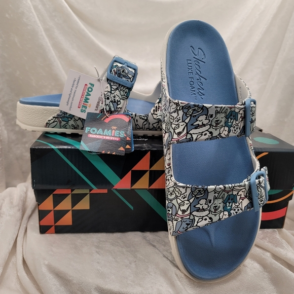 Skechers | Shoes | Nwt In Box Skechers Foamies Sandals Dog Pup Party ...